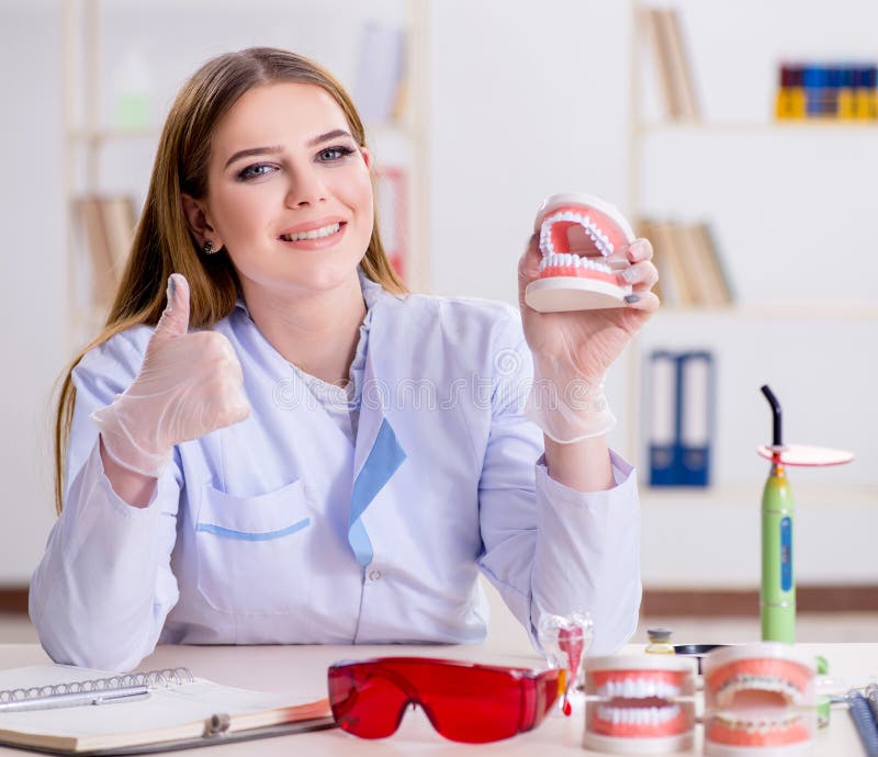 Dentistry Student Practicing Skills in Classroom Stock Photo - Image of ...
