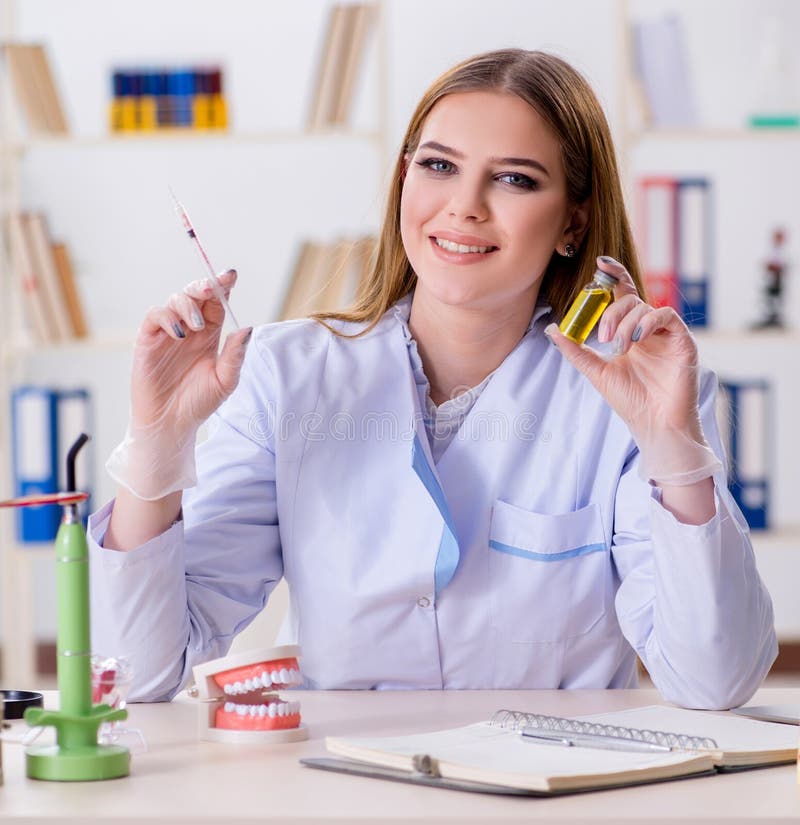 Dentistry Student Practicing Skills in Classroom Stock Image - Image of ...