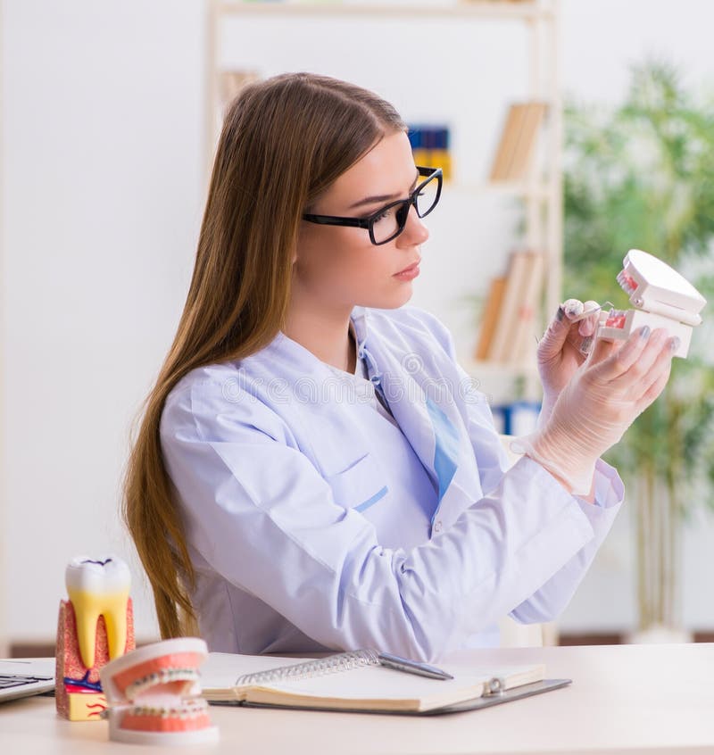 Dentistry Student Practicing Skills in Classroom Stock Photo - Image of ...