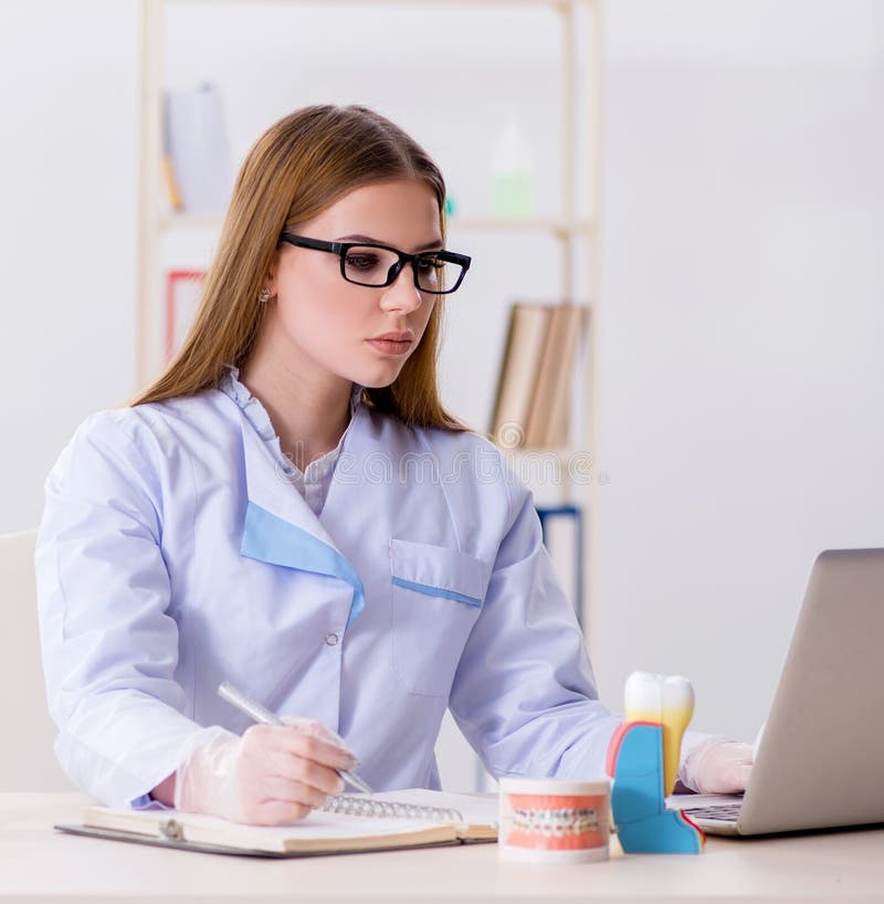 Dentistry Student Practicing Skills in Classroom Stock Image - Image of ...