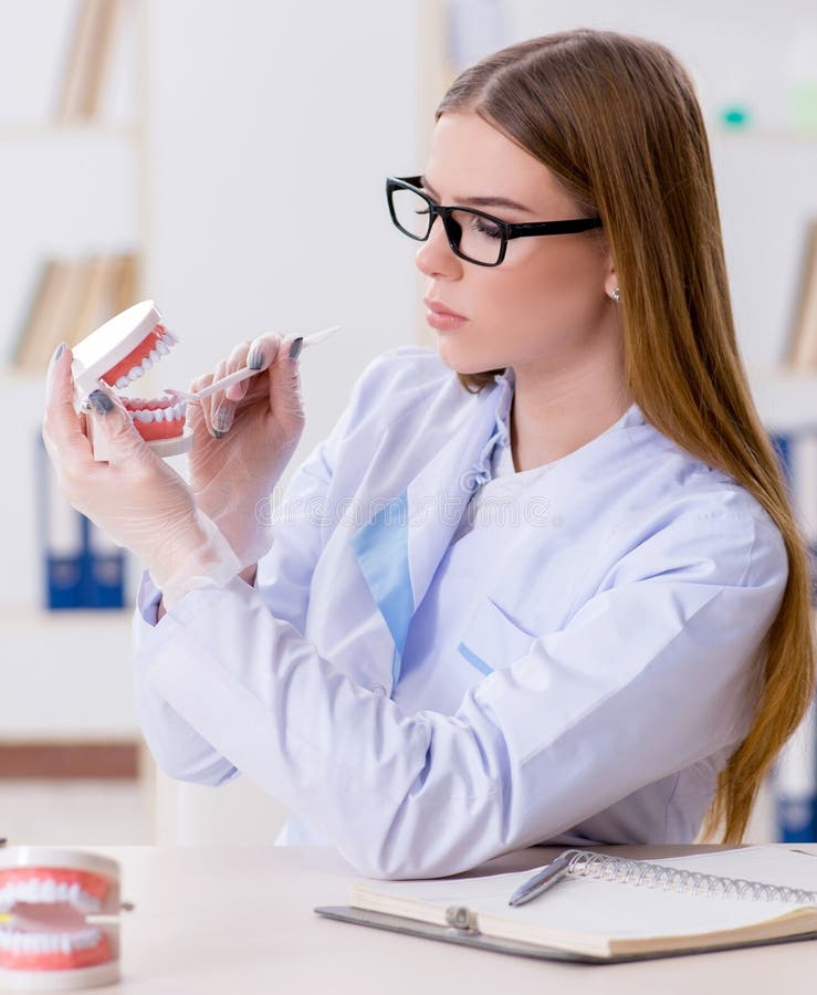 Dentistry Student Practicing Skills in Classroom Stock Image - Image of ...