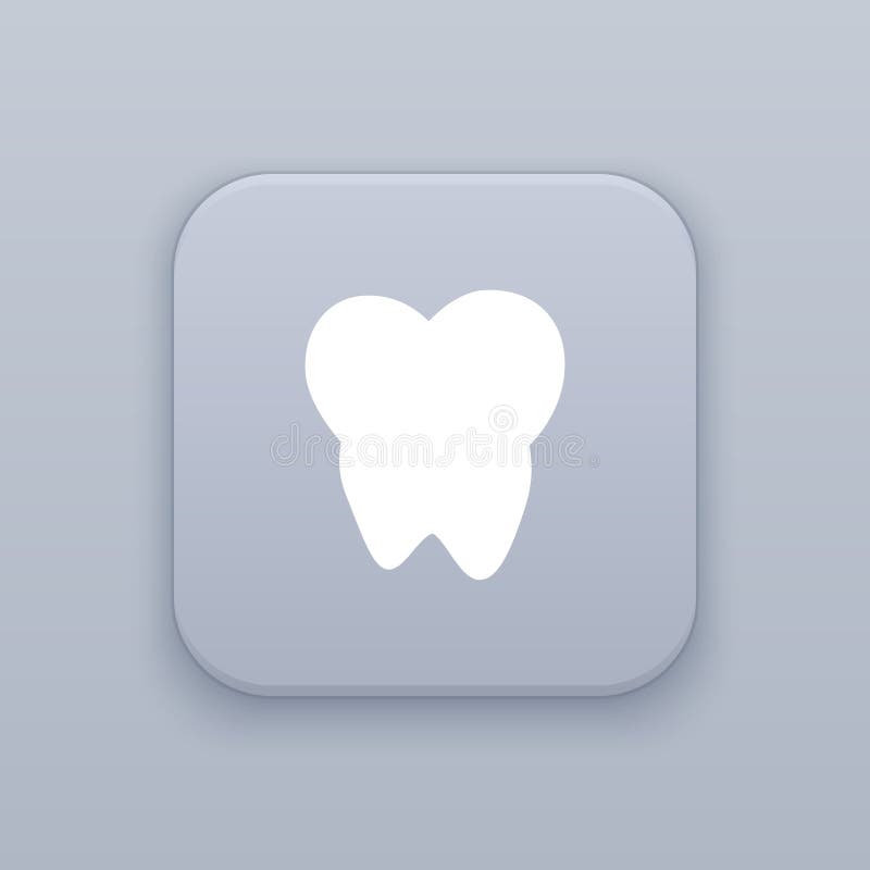 Tooth button on white. stock illustration. Illustration of root - 112847692