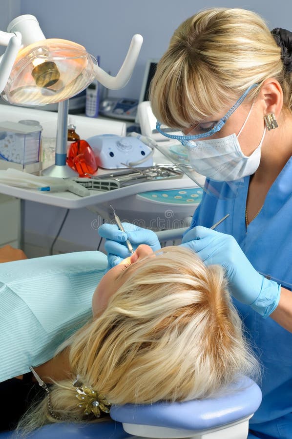 Dentistry, Tooth Cavity Stopping Stock Photo - Image of gloves, doctor ...