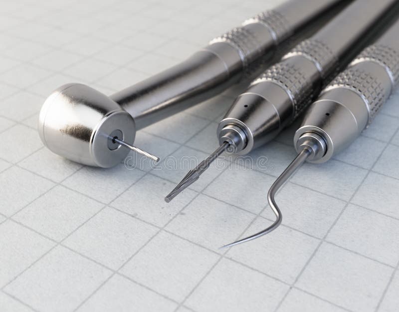 Dentists Tools on Paper Surface Stock Illustration - Illustration of ...
