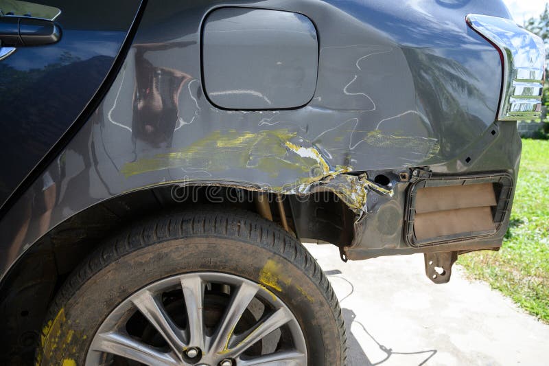 Dents on Cars from Accidents, Damage on the Back Side Car. Stock Image ...