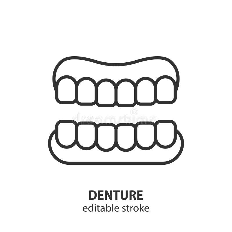 Denture Line Icon. Dental Care Symbol. Vector Illustration Stock Illustration - Illustration of ...