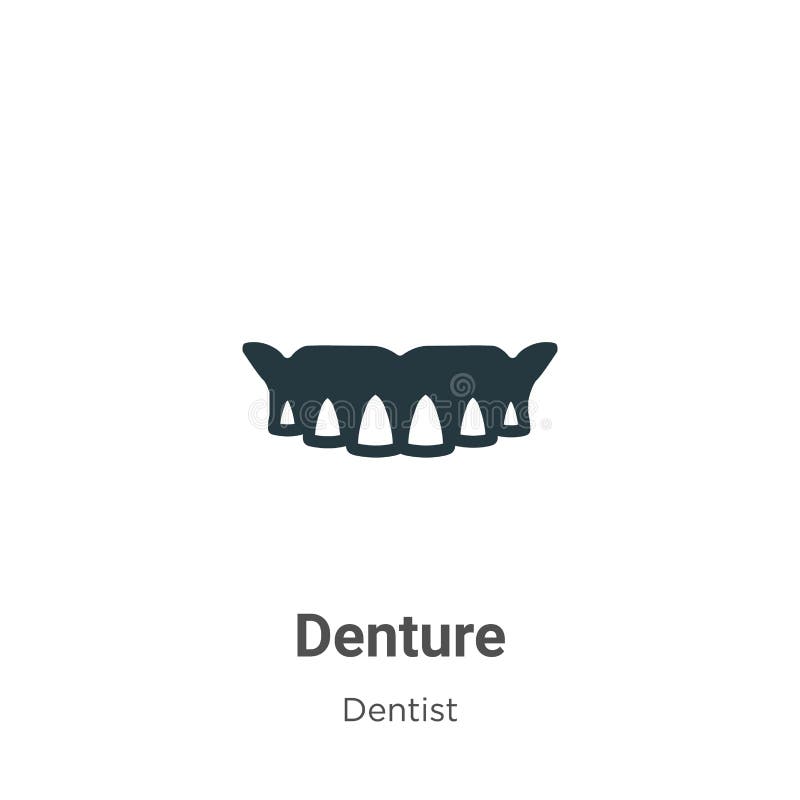Dentures Vector Icon on White Background. Flat Vector Dentures Icon ...