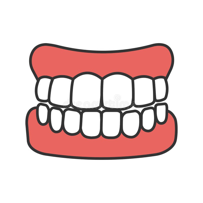 Dentures color icon stock vector. Illustration of model - 200428488