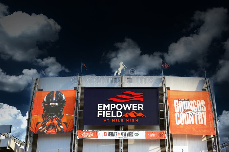 Denver Broncos Empower Field Under Dramatic Clouds Editorial Stock ...