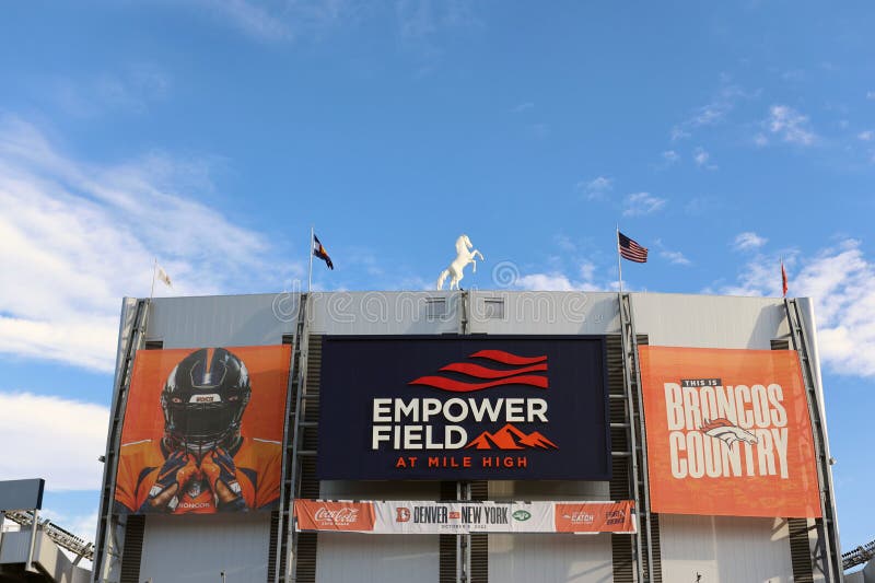 Denver Broncos Empower Field Under Dramatic Clouds Editorial Image ...