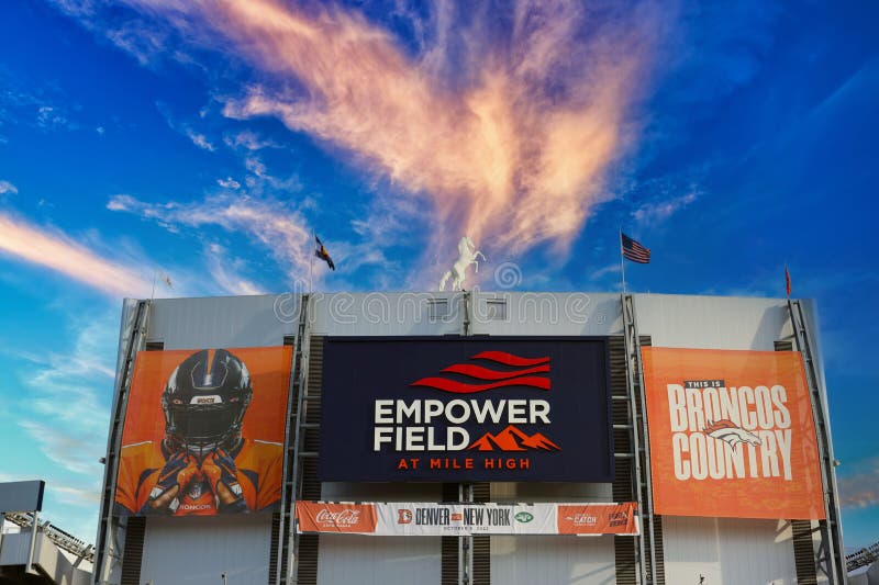 Denver Broncos Empower Field Under Dramatic Clouds Editorial Stock ...