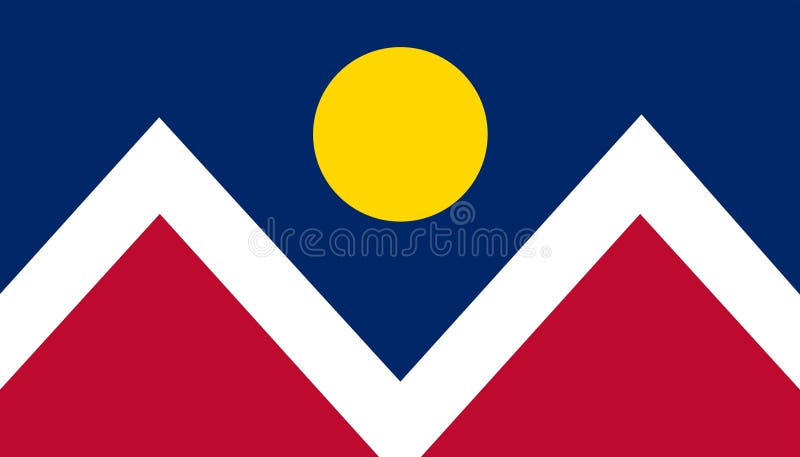 Denver City Flag - Vector Illustration Stock Vector - Illustration of ...