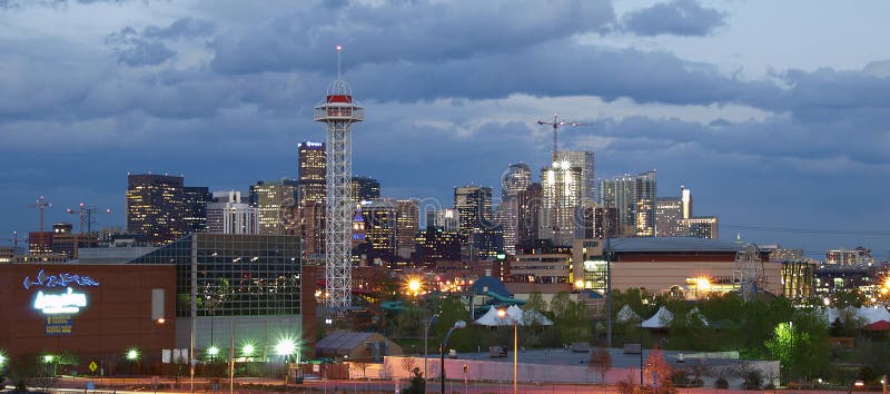 Denver City Lights stock photo. Image of traffic, night - 9303138