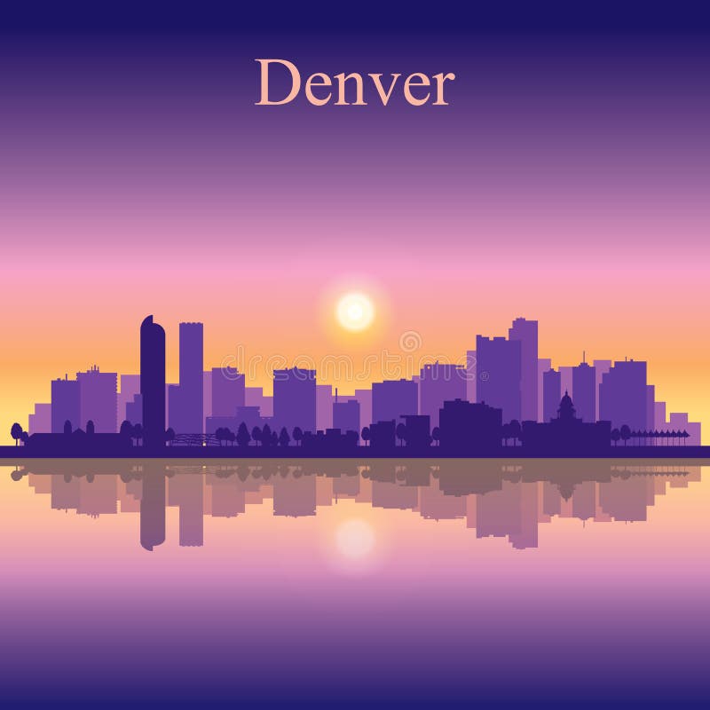 Denver City Skyline Silhouette Background Stock Vector - Illustration ...