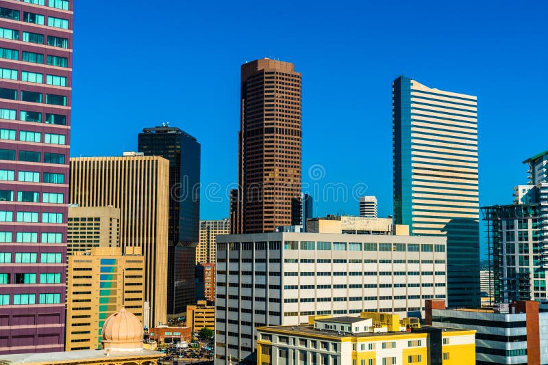 Morning in Downtown Denver Colorado Downtown District Stock Photo ...
