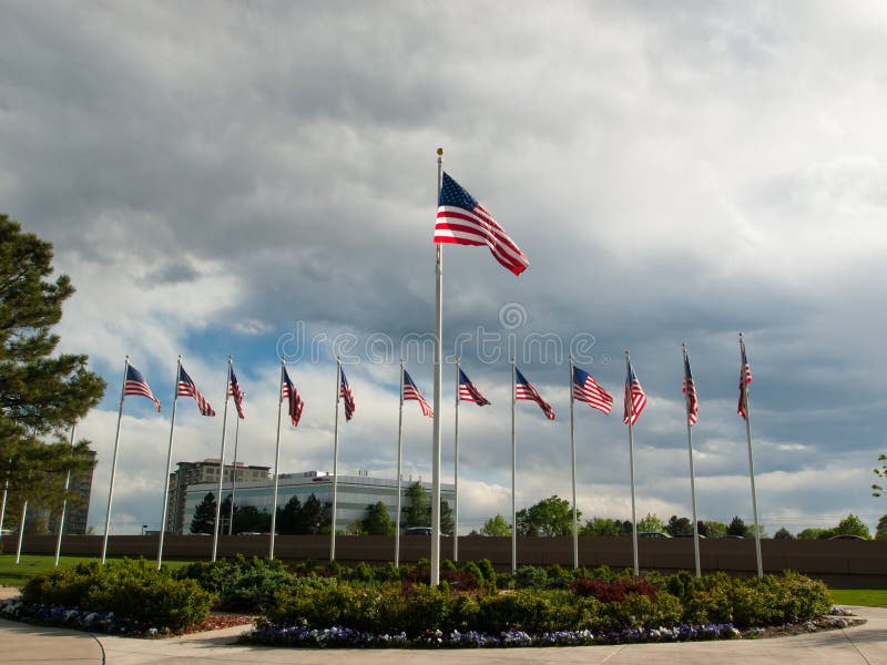 Denver Tech Center Monument Editorial Image - Image of flag, modern ...