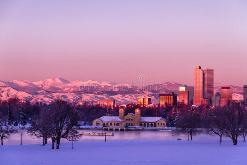 Snowy Denver Skyline