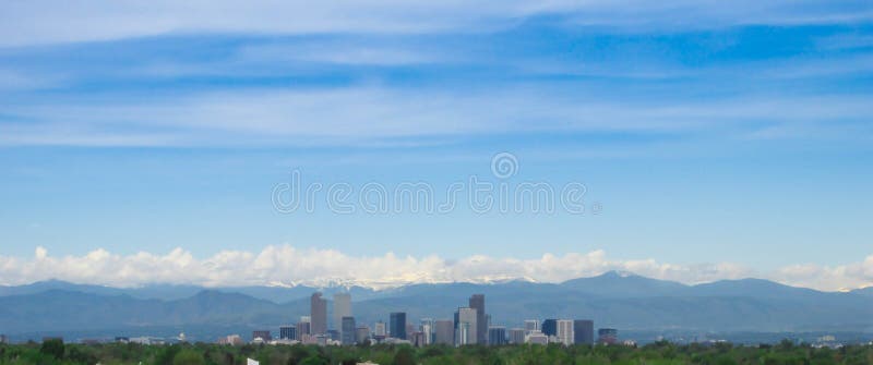 Denver with Mountains in the Background Stock Image - Image of skyline ...