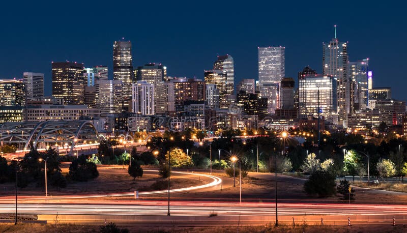 Denver at night stock photo. Image of rockies, denver, colorado - 530924