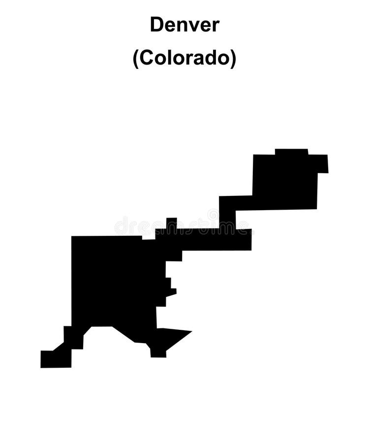Denver outline map stock vector. Illustration of silhouette - 357886276