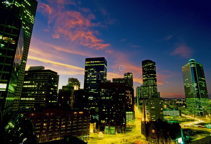 Denver Skyline - 002 stock photo. Image of complex, dusk - 2307964