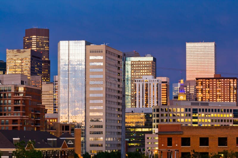 Denver Skyline - 002 stock photo. Image of complex, dusk - 2307964