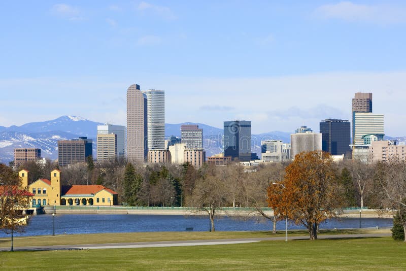 Denver Skyline Spring 2010 stock photo. Image of city - 13854674