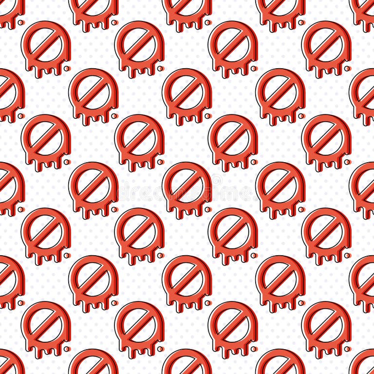 Deny Symbol Seamless Pattern Stock Vector - Illustration of caution ...