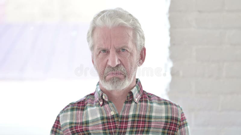 Denying Gesture by Casual Old Man, Shaking Head To No Stock Footage ...