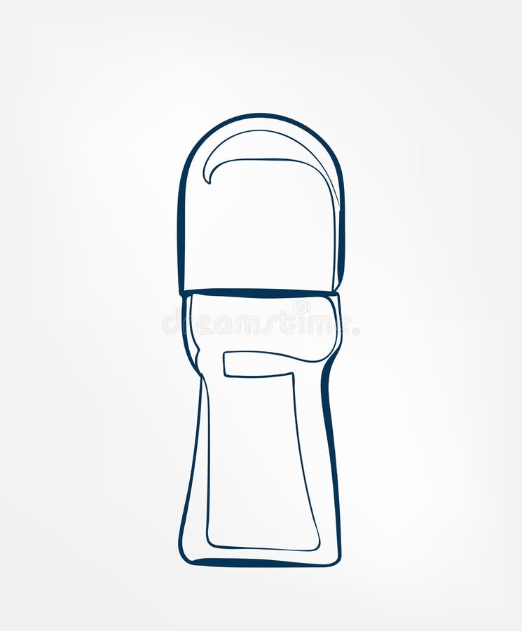 Deodorant Line Art Sketch Outline Isolated Design Element Cosmetics ...