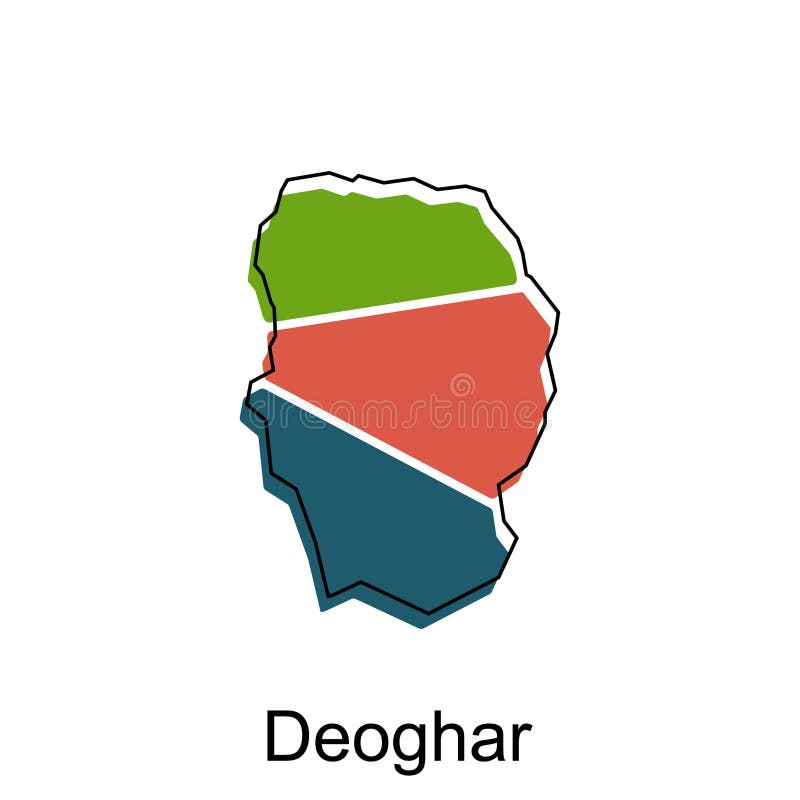 Deoghar City of India Map Vector Illustration, Vector Template with ...