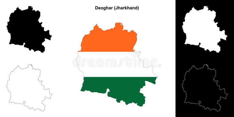Deoghar outline map stock vector. Illustration of devghar - 368828405