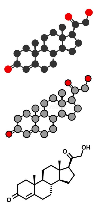 Deoxycorticosterone (DOC) Mineralocorticoid Hormone Molecule. Precursor ...
