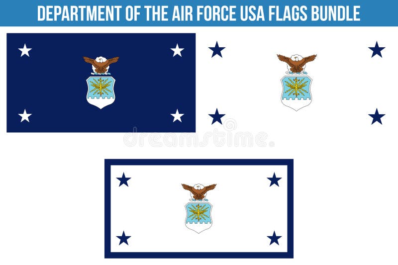 Department of the Air Force USA Flags Bundle Vector Illustration ...
