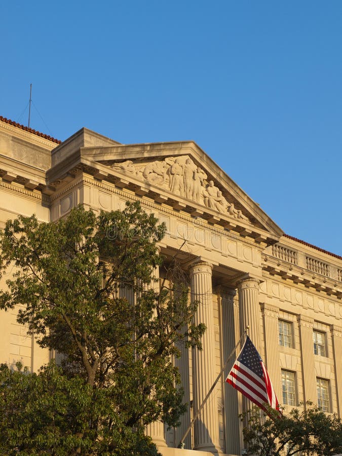 Department Of Commerce Building Stock Photo - Image of roman, columns ...