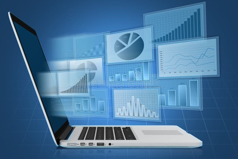 Department Financial Charts on Screen of the Stock Illustration ...