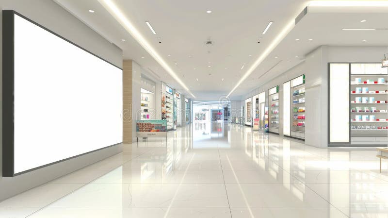 Department Store with Blank Space Board for Advertising Stock ...