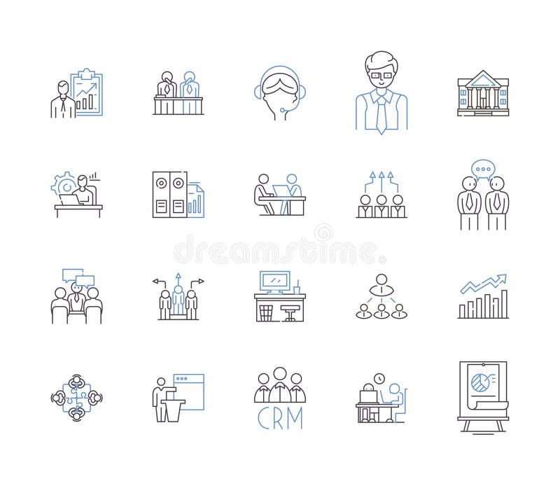 Department Teamwork Outline Icons Collection. Teamwork, Department ...