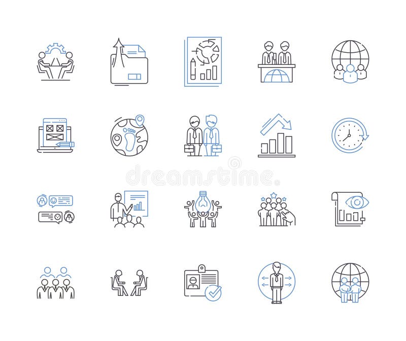 Department Teamwork Outline Icons Collection. Teamwork, Department ...