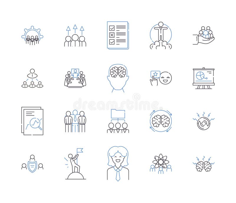 Workflow Efficiency Line Icons Collection Streamlining Automation