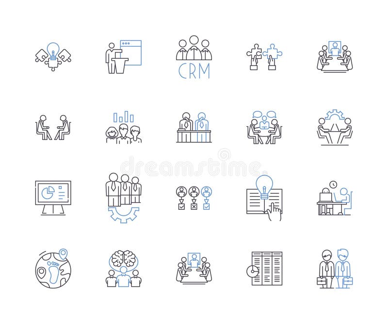 Department Workflow Outline Icons Collection Department Workflow