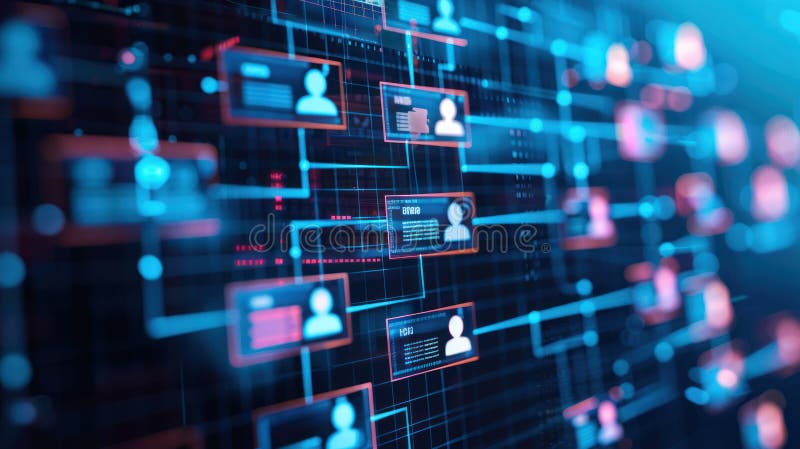 A Departmental Organizational Chart on a Computer Screen, Representing ...