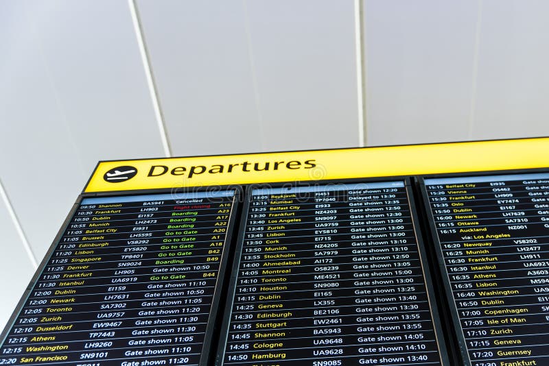 Departure Board Displaying Flight Information Editorial Stock Photo ...