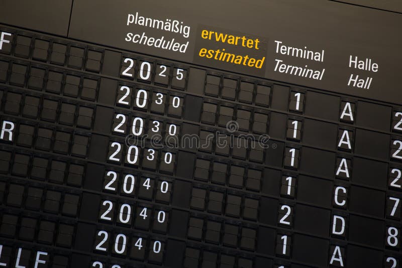 Departure Chart at the Airport Stock Image - Image of arrival, message ...