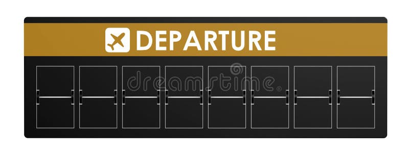 Departure Flip Board with Empty Destination Stock Illustration ...