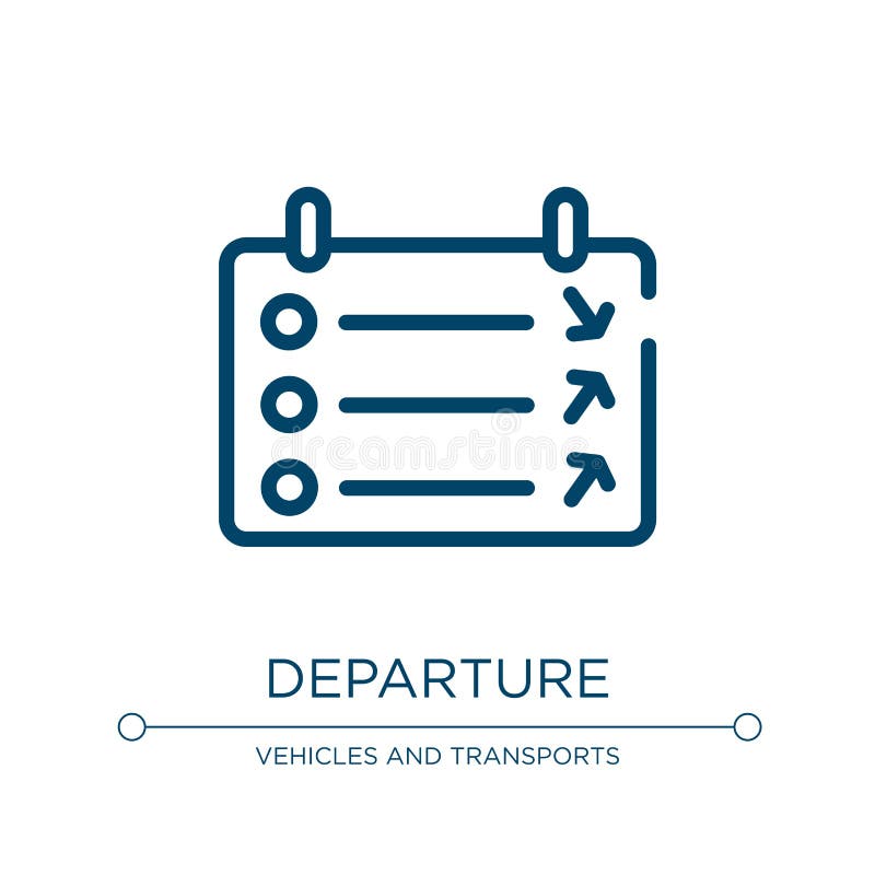 Departure Icon. Linear Vector Illustration from Railway Collection ...