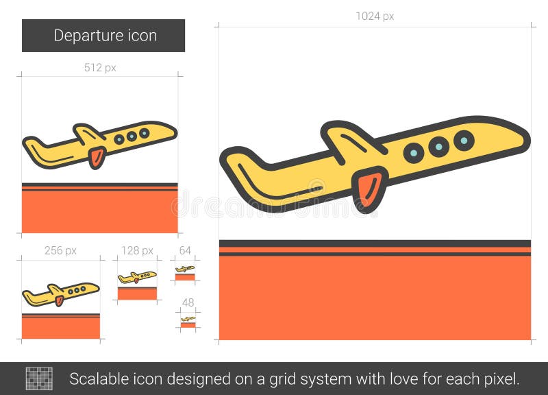 Departure Line Icons Collection. Farewell, Exit, Goodbye, Leave, Depart ...
