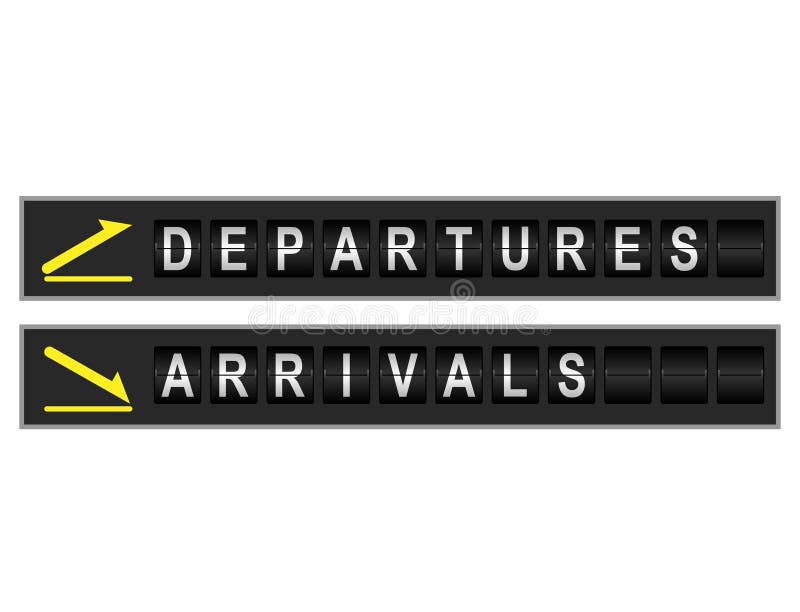 Departures Arrivals Signs stock vector. Illustration of mechanical ...