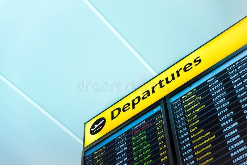 Departures Board Displaying Flight Information Editorial Stock Image ...