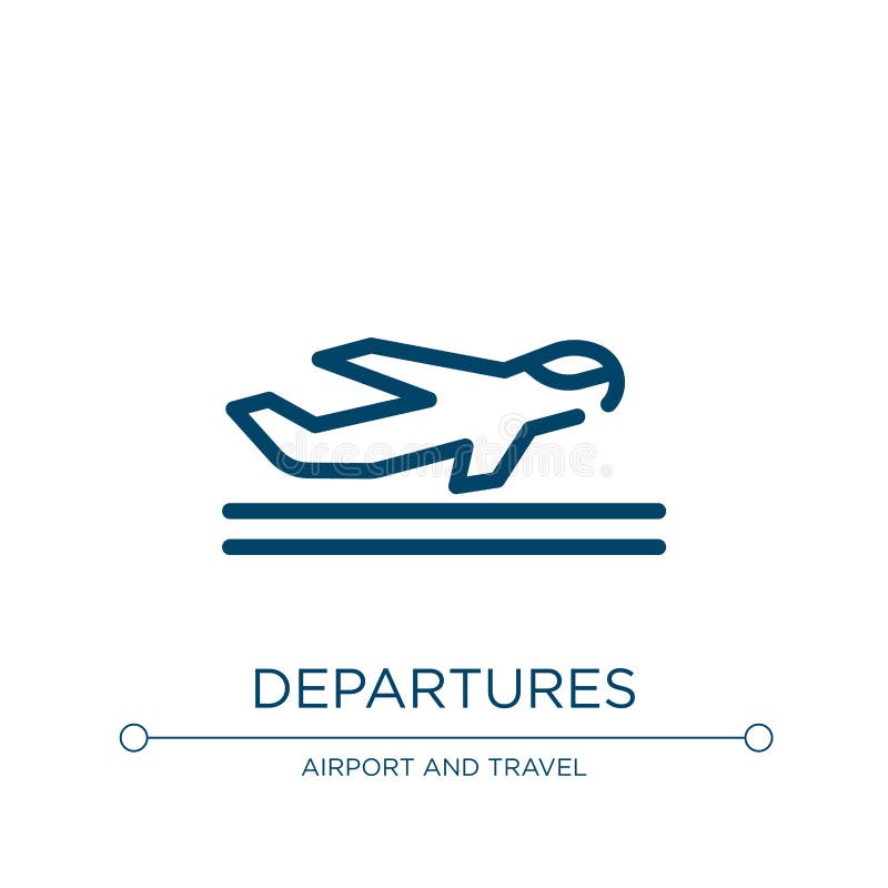 Departures Icon Vector Illustration. Flat Outline Cartoon Stock Vector ...